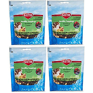 Kaytee Fiesta Healthy Toppings Mixed Fruit Treat for Small Animals (Rabbits, Guinea Pigs, Hamsters, Gerbils, Mice, and Rats) 4 Count