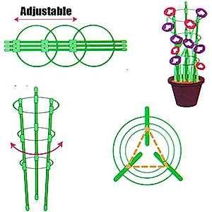 Plant Support Cages, Plant Support Stake, Metal Ring Garden Plant Stake, Gardening Plant Trellie, Green Plant Support Ring, Plant Cage, Plant Support for Tomato, Rose, Vine