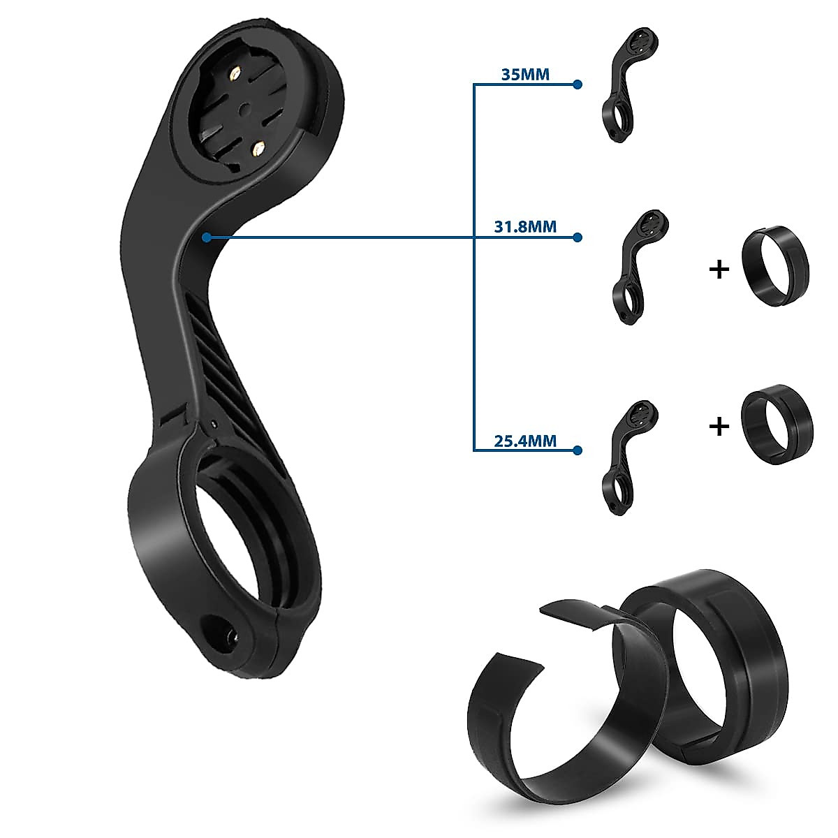 Thinvik Bike Computer Mount for Garmin Edge 1040 1030 840 830 540 530 130 Compatible with 25.4 31.8 35mm Handlebars Comes with Quick Release Gopro Mount Adapter and Light Holder