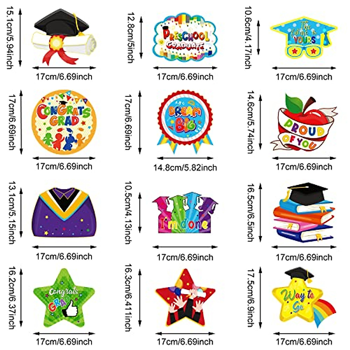 Yisong 46 Pieces Preschool Graduate Party Decorations Kindergarten Graduation Party Congrats Hanging Swirl for Pre Elementary Celebration Graduation Party Class of 2023 Ceremony School Party Supplies