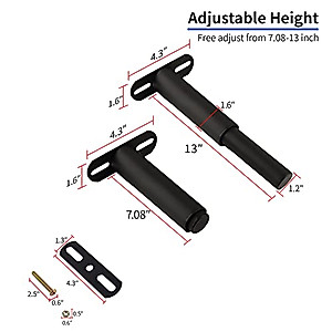 CUKE2BEET Height Adjustable Center Support Leg for Bed Frame, Bed Frame Slat Center Support Leg, Platform Bed Frame Replacement Legs Extra Bed Frame Support Legs (7.08"-13", Black 2 Pcs)