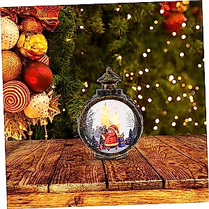 Abaodam Christmas Tree LED Lights Christmas Hanging Ornaments Xmas Glitter Lantern Snow Globe Lantern Table Decorations Christmas Tree Ornaments Christmas Light Pendants