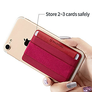 Sinjimoru Phone Grip Credit Card Holder with Flap, Secure Stick-On Wallet as Phone Finger Strap Adhesive ID Card Case for iPhone Case. Sinji Pouch B-Flap Black.