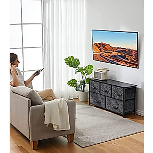 Pipishell 3 Drawers Fabric Dresser,5 Drawer Organizer Unit Fabric Dresser for for Bedroom Closets, Living Room, Nursery Room, Hallway