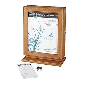 Safco Products 4236CY Lockable Customizable Wood Suggestion Box, Cherry 8.5x11" Plexiglas Panel Includes Lock & Keys Wall Mountable