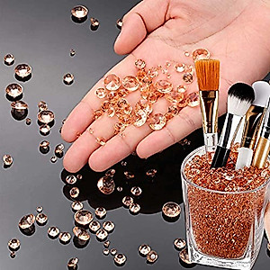 FECEDY 4000PCS Luxury Shiny Rose Gold Crystal Diamond for Wedding Bride Show Birthday Bachelorette Party Table Decorations, 4000 Piece Assortment