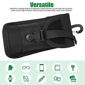 BRAVECOW Portable 1000D Nylon Eyeglasses Case with Buckle Hard Shell Sunglasses Shockproof Protective Outdoor Storage Box (Black)