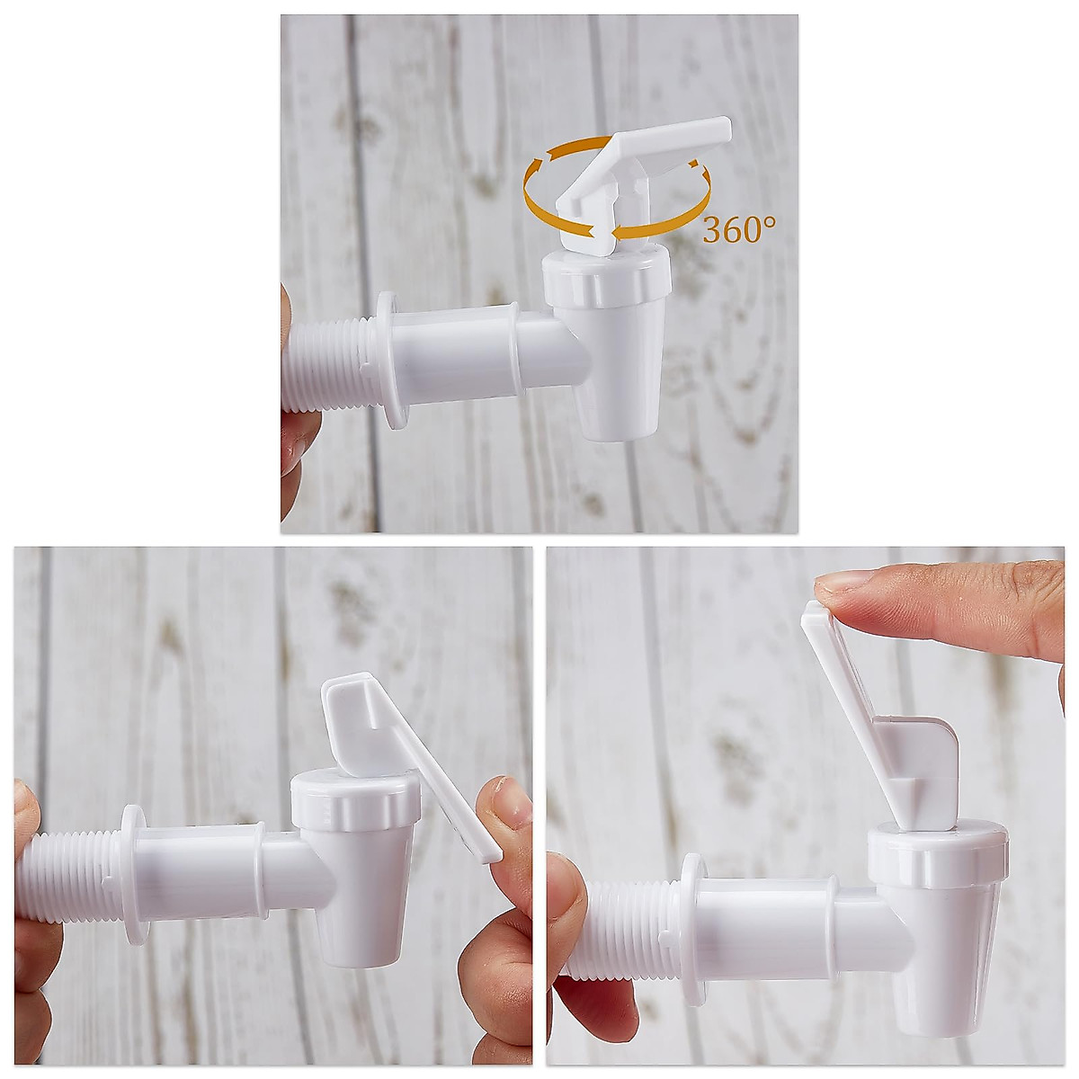 Replacement Cooler Faucet Water Bottle Jug, Dispenser Tap Set, Reusable Spigot Spout Water Beverage Lever Pour Dispenser Valve Water Crock Tap (Black, White,4 Sets)