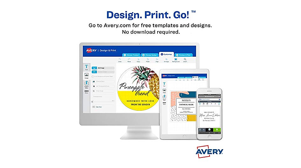 Avery Matte White Round Labels with Sure Feed - 750 Printable Labels