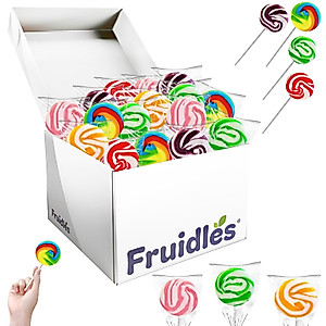 Fruidles Swirls Lollipop Candy, Mixed Fruit Flavor, Individually Wrapped (Assorted Variety Mix, 12-Pack)