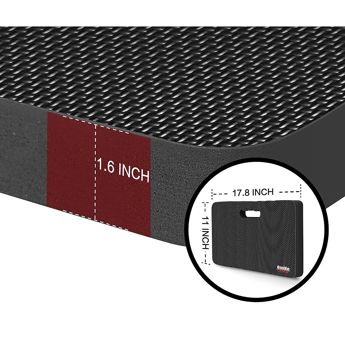 Omixe Comfy Extra Large Thick Waterproof Gardening Kneeling Pad Foam Kneeler Mat Garden Knee Pad Cushion for Gardening Planting Yard Work Prayer Yoga Mechanic Workout Baby Bath 18 x 11 x 1.5 Black