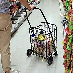 MXIAOXIA Folding Shopping Cart, Stair Climbing Cart Trolly Grocery Laundry Utility Cart with Wheel Removable Waterproof Canvas Bag (Color : D)