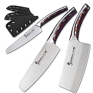 4cr14 Stainless Steel Kitchen Knife Set Resin Fibre Handle Cutlery Knife Seamless Welding Utility Chopping Chef Cooking Knife