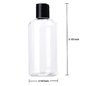 Bekith 16 Pack 8oz Plastic Squeeze Bottles with Disc Cap, Clear Travel Containers For Shampoo, Lotions, Liquid Body Soap, Creams