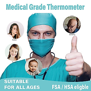 Amplim Digital Forehead Thermometer for Kids, Adults, and Babies - Touchless, Non-Contact Fever Thermometer with Temporal Head Function - No-Touch Thermometer for Accurate Temperature - FSA/HSA