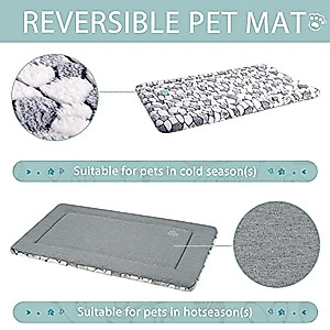 VANKEAN Dog Crate Pad Bed Mat Reversible (Warm & Cool), Soft Pet Sleeping Mat Dog Bed for Crate Suitable for Small to XX-Large Dogs and Cats, Machine Washable Crate Beds, Grey Stone Pattern