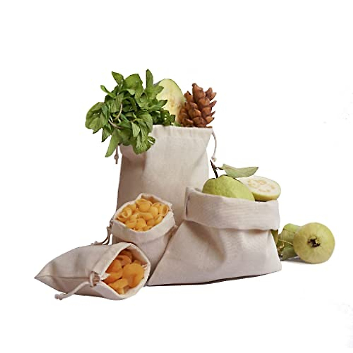 BigLotBags Canvas Cotton Bags Double drawstring Pack of 12 (12x16 Inches)