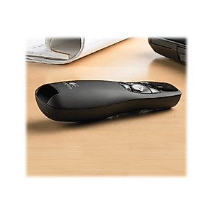 Logitech Wireless Presenter R400, Wireless Presentation Remote Clicker with 50 ft Red Laser Pointer 910-001356