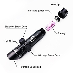StrongTools Waterproof Green Dot Laser Sight Adjustable Sight for Rifles & Shotguns with Mounts and Cable Press Switch
