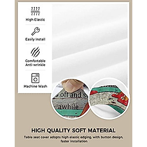 Chair Covers for Dining Room Set of 2, Removable Washable Office Chair Cover, Red High Heel Shoes on Colorful Wood Grain Background Chair Cushion Covers for Bar Stool Kitchen 13.4"-18"