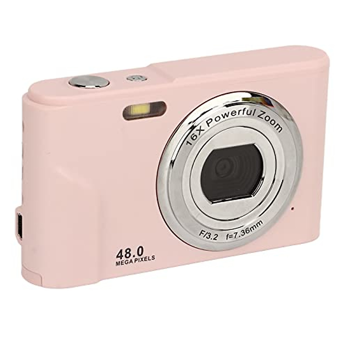 Pocket Camera, Portable Digital Camera Eye Protection Screen Prevents Shaking Stylish 48MP US Plug 16X Zoom 100-240V for Photography (Fairy Pink)