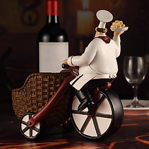 rockible Resin Crafts Wine Rack Chef Figurines Stylish Wine Bottle Holder Wine Storage Rack Liquor Holder for Kitchen Tabletop Home Dining Room Decor