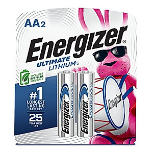 Energizer AA Lithium Batteries, World's Longest Lasting Double A Battery, Ultimate Lithium (2 Battery Count) - Packaging May Vary