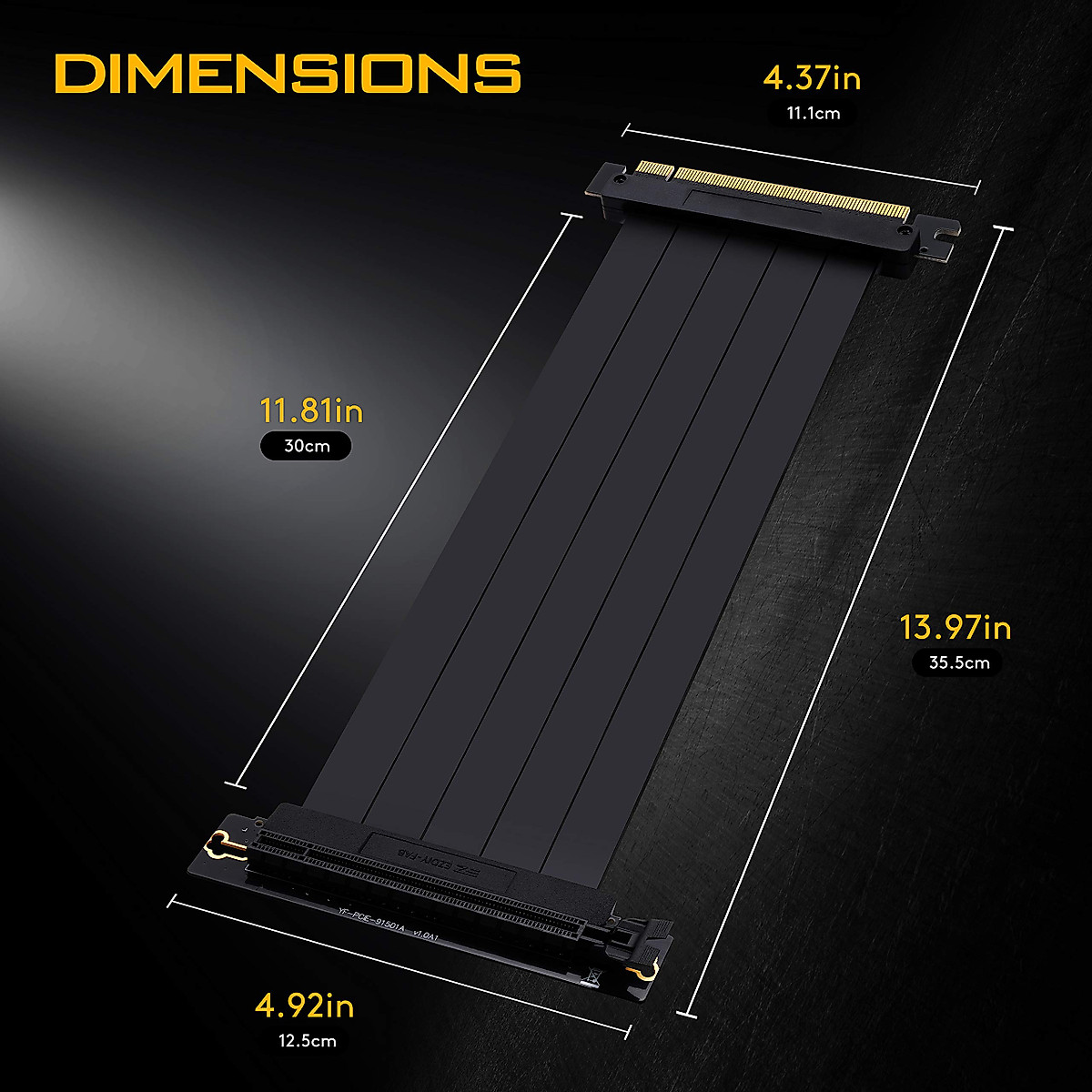 EZDIY-FAB [30cm] PCIE 3.0 16x Extreme High Speed Riser Cable PCI ...