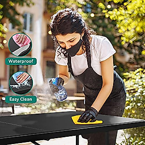 YITAHOME Folding Tables Heavy Duty Folding Table 6ft with Carrying Handle Plastic Fold up Table for Outdoor Camping Picnic Parties/Indoor Events All in Black