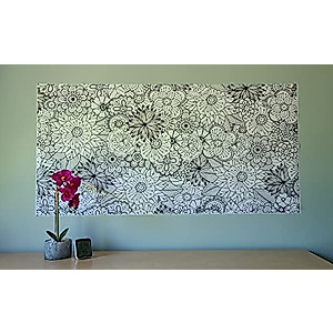 SJPRINTER Giant Coloring Poster for Kids and Adults - Creative Fun for Classrooms, Care Facilities, Schools, Groups and Families (Flowers, 24" x 48)