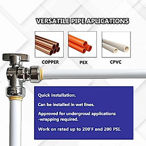 HQMPC Angle valve 1/2"X3/8" Angle valve Angle Stop Valve, No lead Brass 1/2" Ptc x 3/8" Push Fit Angle Shut Off Water Valve with Disconnect Clip Push-to-Connect, PEX, Copper, CPVC …