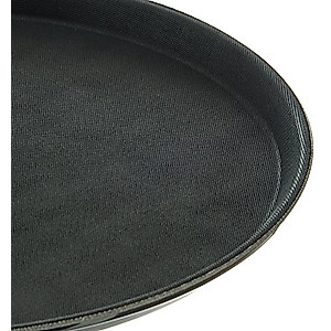 Carlisle FoodService Products CFS 1400GL004 GripLite Rubber Lined Non-Slip Round Serving Tray, 14" Diameter, Black (Pack of 12)