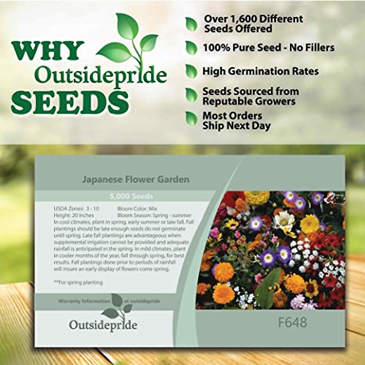 Outsidepride Japanese Flower Garden Seed Mix - 10000 Seeds