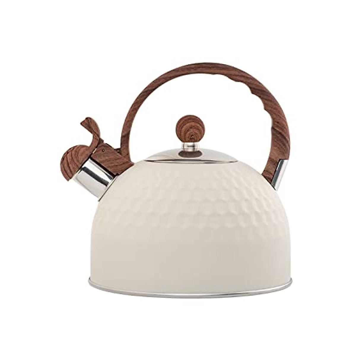 Tea Kettle Stovetop,Stainless Steel Whistling Kettles Teapot With Anti-Hot Handle, Hot Water Boiling Tea Pots For Stove Top,2.5 Liter/Beige Color