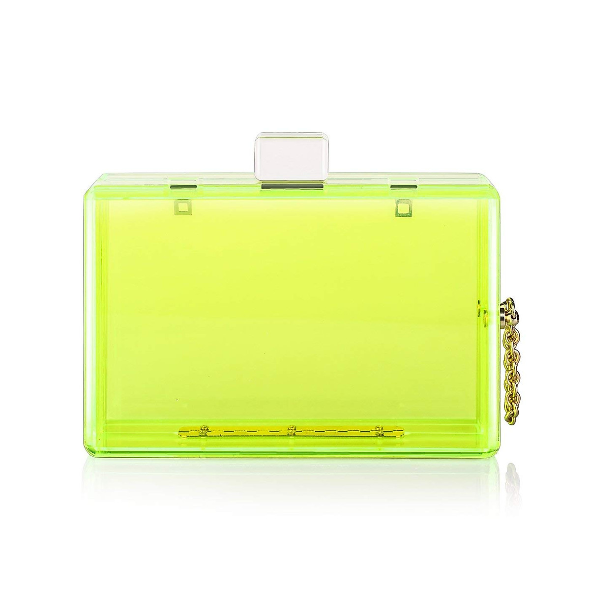 MILANBLOCKS Neon Transparent Clear Acrylic Plastic Hard Party Clutch Purse