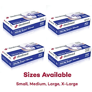 Dealmed Nitrile Medical Grade Exam Gloves, 3.0 mm, Latex Free, Disposable Gloves for Hospitals, Law Enforcement, First Response, Blue (Small, 3000 ct.)