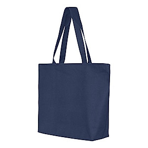 shop4ever® Life is Better at the Lake Heavy Canvas Tote with Zipper Sayings Reusable Shopping Bag 12 oz Navy -Pack of 1- Zip
