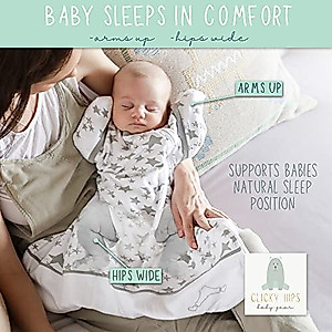 Swaddle Sack with Arms Up, Allows Babies Hips to Move Freely, fits Newborn Babies 0-6 Months, 8-18 lbs, Arms in/Out Transition Swaddle Sack, Baby Sleep Sack, Organic Cotton