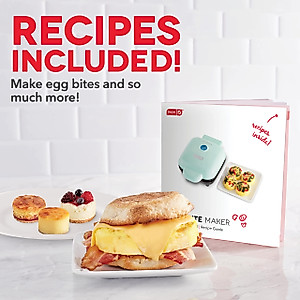 DASH Deluxe Sous Vide Style Egg Bite Maker with Silicone Molds for Breakfast Sandwiches, Healthy Snacks or Desserts, Keto & Paleo Friendly, (1 large, 4 mini) - Aqua