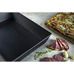LloydPans Kitchenware 10 by 14 Inch Detroit Style Pizza Pan USA Made Hard-Anodized