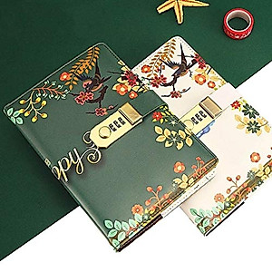 Journal Creative Password Notebook Lock Diary Leather Locking Journal Writing Notebook Digital Privacy Journals Planner Notebook Notepad Diary (Color : White)