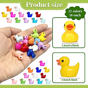 HAVAGDTM 120 PCS Mini Ducks Miniature Duck Figures for Ornament Miniature Garden Aquarium Mini Ducks DIY Handmade School Project Party Favor