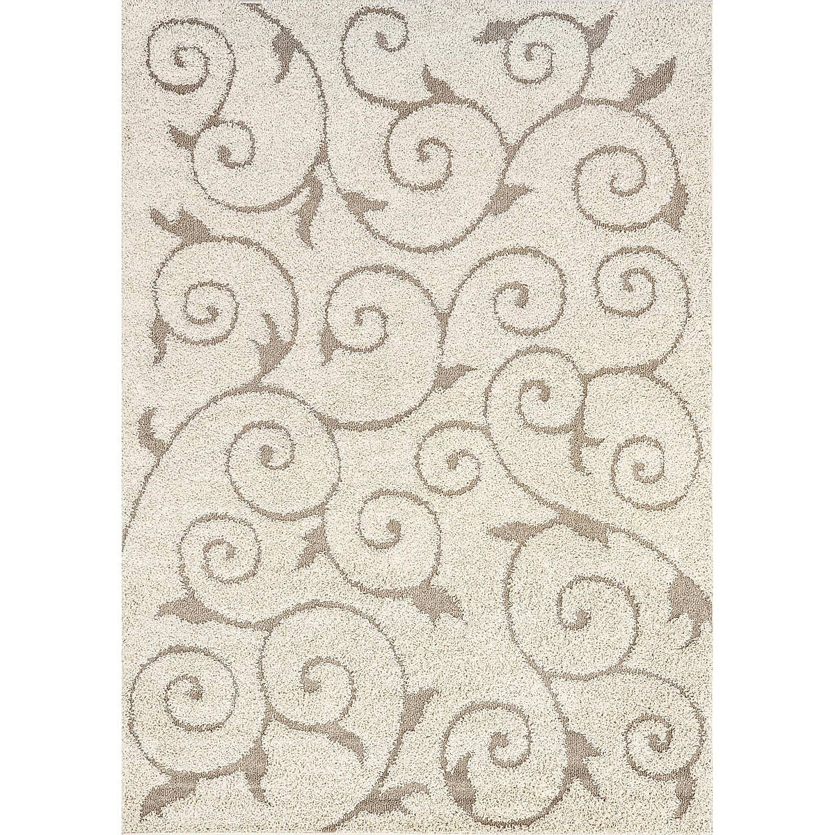 nuLOOM Maisha Contemporary Shag Area Rug, 8x10, Cream