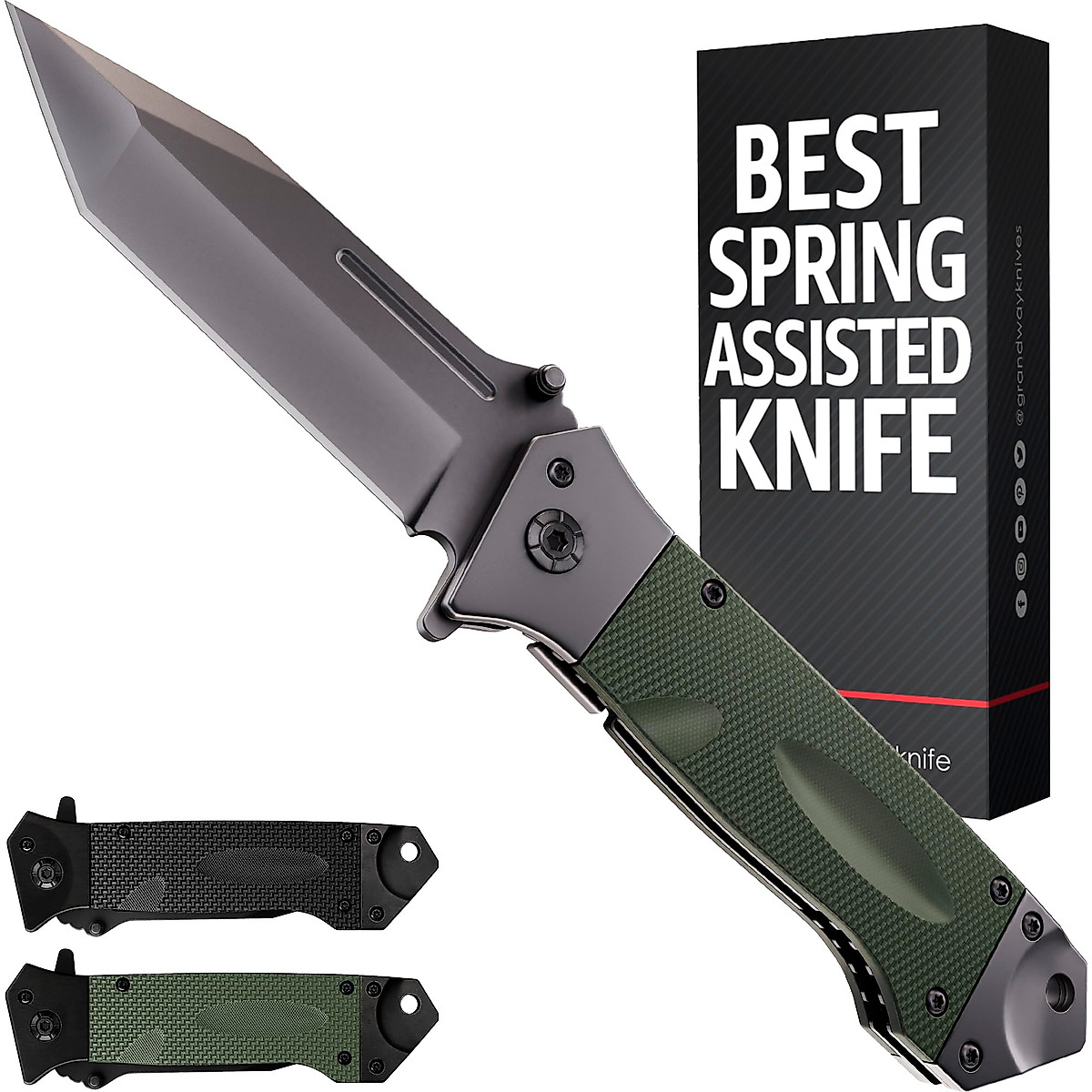 Pocket Knife Spring Assisted Knife - Folding Tactical Knives Japanese Tanto Blade Knives - Ninja Assisted Opening Knife - Best for Camping Hiking EDC Work Knife Birthday Christmas Gifts for Men 6688