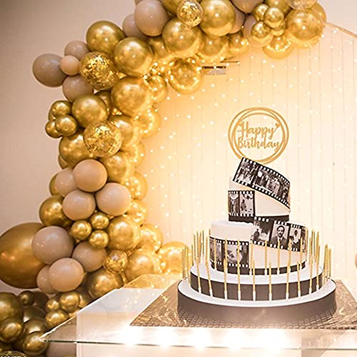 Gold Metallic Chrome Latex Balloons,50Pack 5inch Round Helium Balloons for Wedding Graduation Anniversary Baby Shower Birthday Rolay Party Decorations