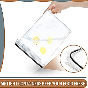 PRAKI Large Airtight Food Storage Containers 5.2L / 195oz, BPA Free, 4pcs Pantry Kitchen Organization Set for Flour, Sugar, Baking Supplies, Plastic Flour Container with 20 Labels & Maker
