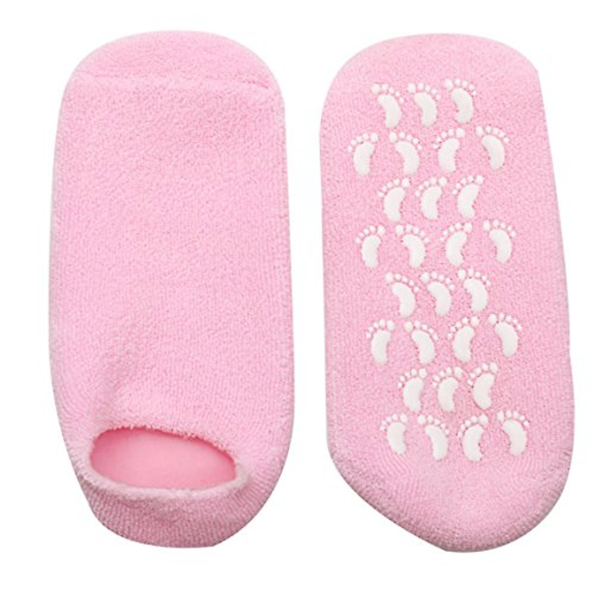 NENB Moisturizing Socks with Spa Quality Gel for Dry Cracked Heels and Toes Get Itchy Feet Relief With an Overnight Treatment of Soothing Lavender and Essential Oils (Pink Color with Floor Grips)