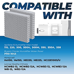 10 Replacement Water Panel Filter for Aprilaire Whole House Humidifier Pad Filters Models 110, 220, 500, 500A, 500M, 550, 550A, 558 Humidifier Replacement Wicks Filter,Furnace Humidifier Filter