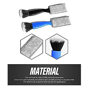 ESEWALAS Universal 2 in 1 Duster for Car Clean,Car Bursh Tool,Double Head Brush,Auto Interior Detailing Brush,Soft Car Interior Detailing Brush Dust Brush (Blue)