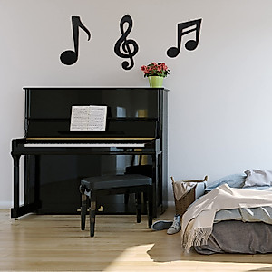 Yalikop 3 Pieces Black Treble Clef Wooden Wall Decor Music Notes Wall Art Note Wooden Wall Decoration Music Note Party Decorations for Home Room Bar Music Studio Birthday Party Decor